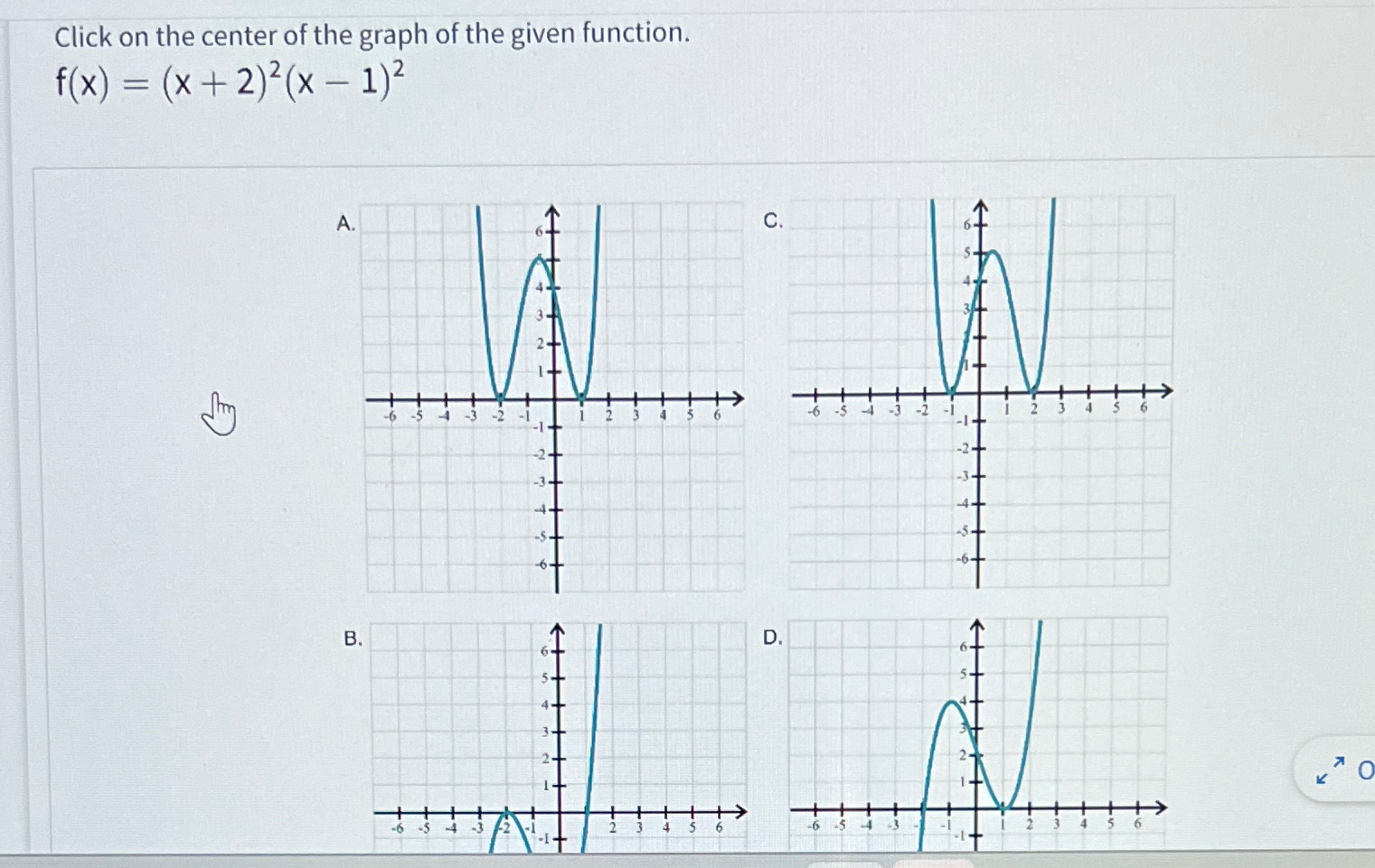 Solved Click on the center of the graph of the given | Chegg.com