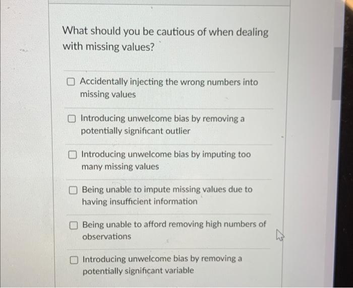 Solved What should you be cautious of when dealing with | Chegg.com