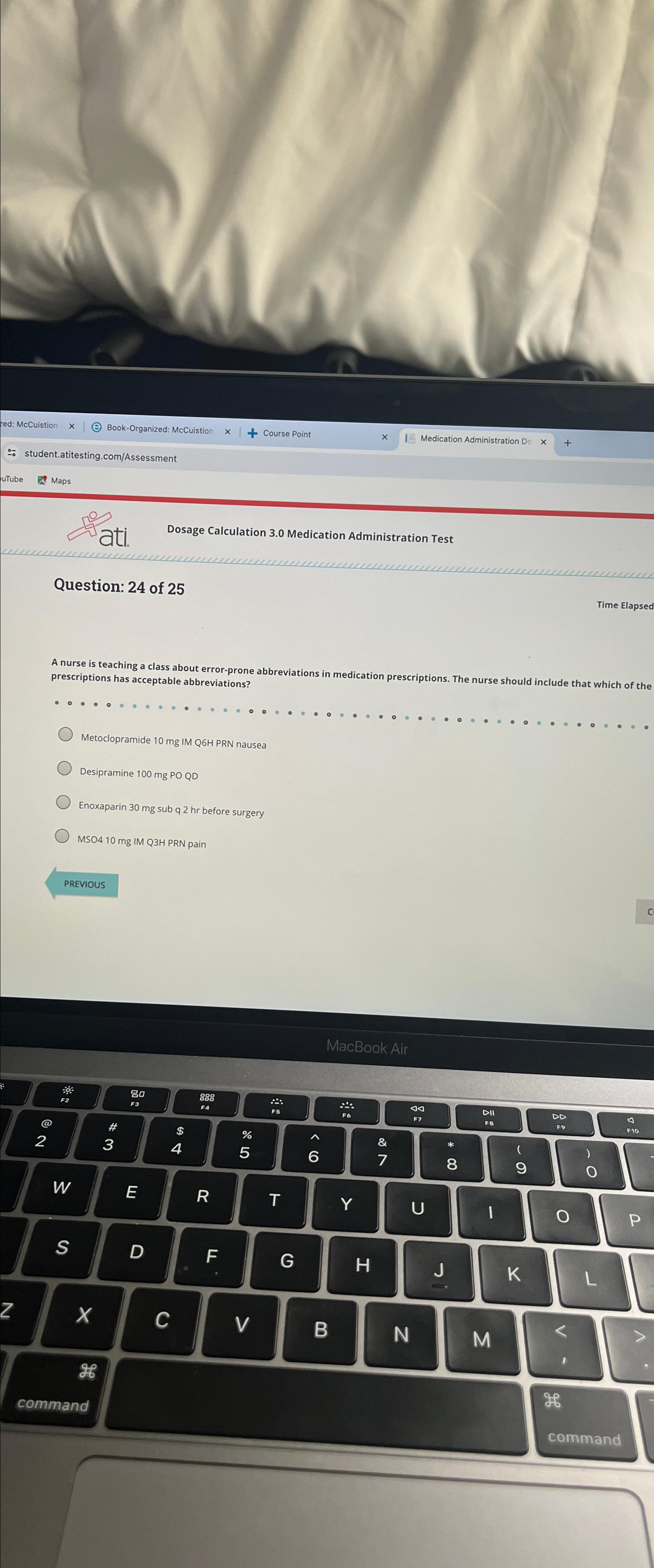 Solved Question: 24 ﻿of 25A nurse is teaching a class about | Chegg.com