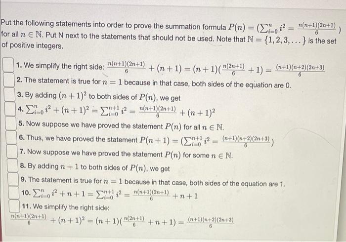 Solved 6 6 Put the following statements into order to prove | Chegg.com