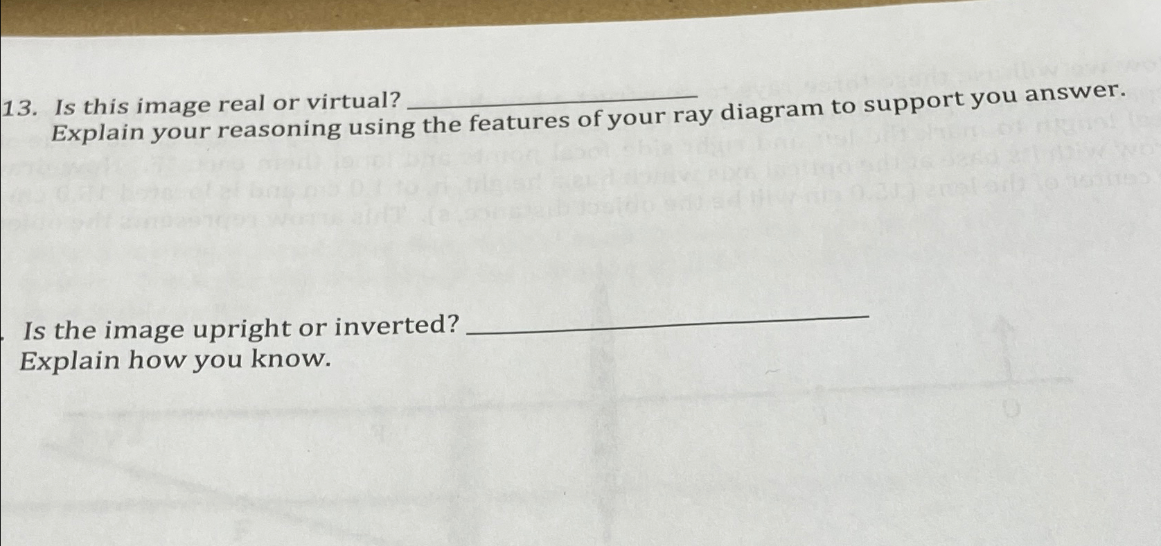 Is this image real or virtual?Explain your reasoning | Chegg.com