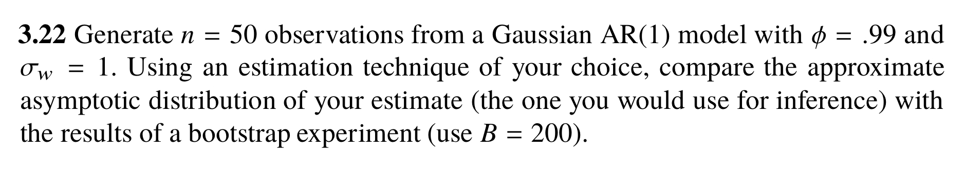 Solved 3.22 ﻿Generate n=50 ﻿observations from a Gaussian | Chegg.com