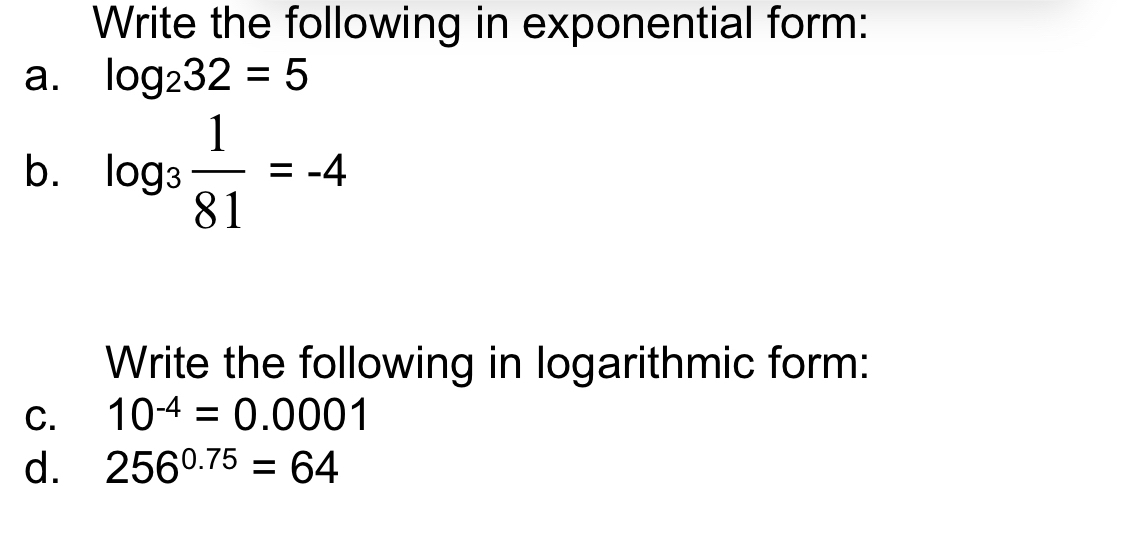 Solved Write the following in exponential | Chegg.com