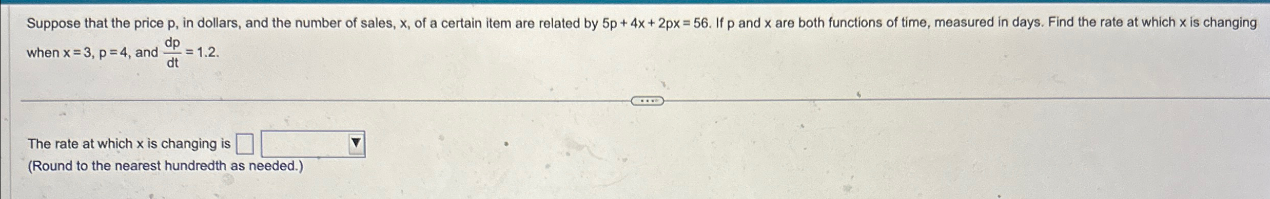 Solved Suppose that the price p, ﻿in dollars, and the number | Chegg.com