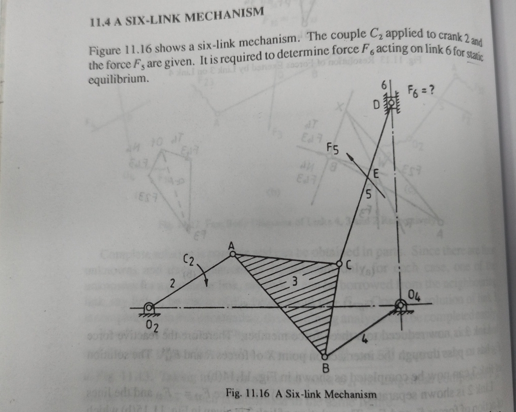 Solved 11.4 ﻿A SIX-LINK MECHANISMFigure 11.16 ﻿shows a | Chegg.com