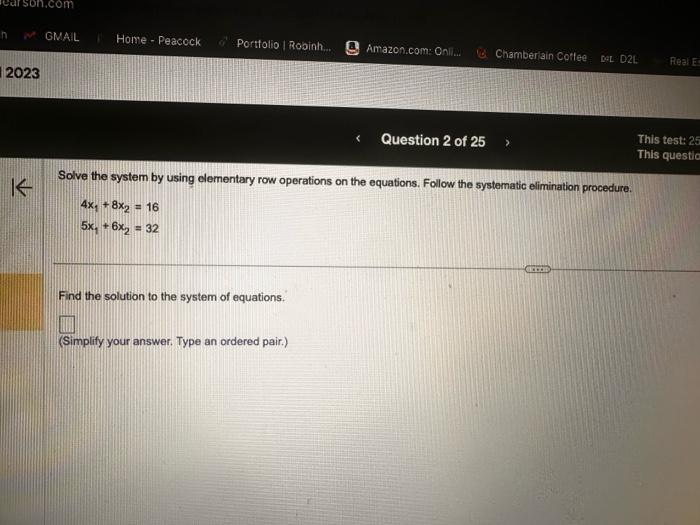 Solved Solve the system by using elementary row operations | Chegg.com