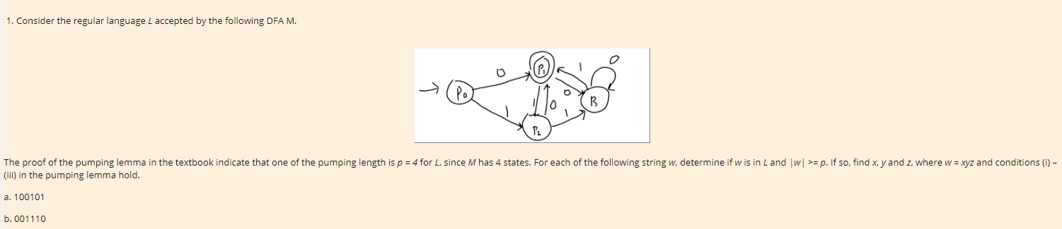 Consider the regular language L accepted by the | Chegg.com