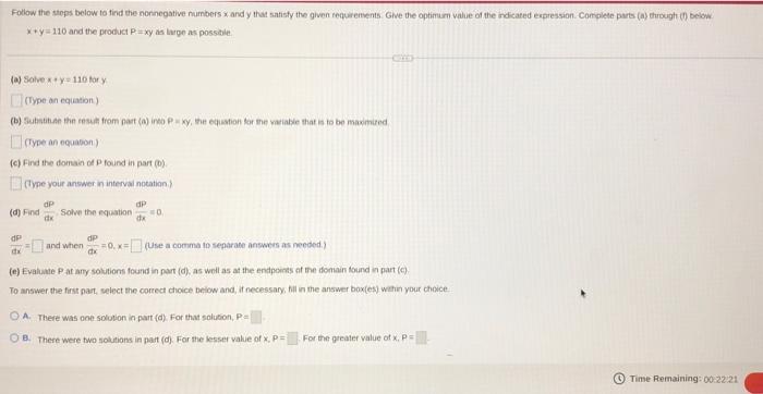 Solved Follow the steps below to find the nonnegative | Chegg.com