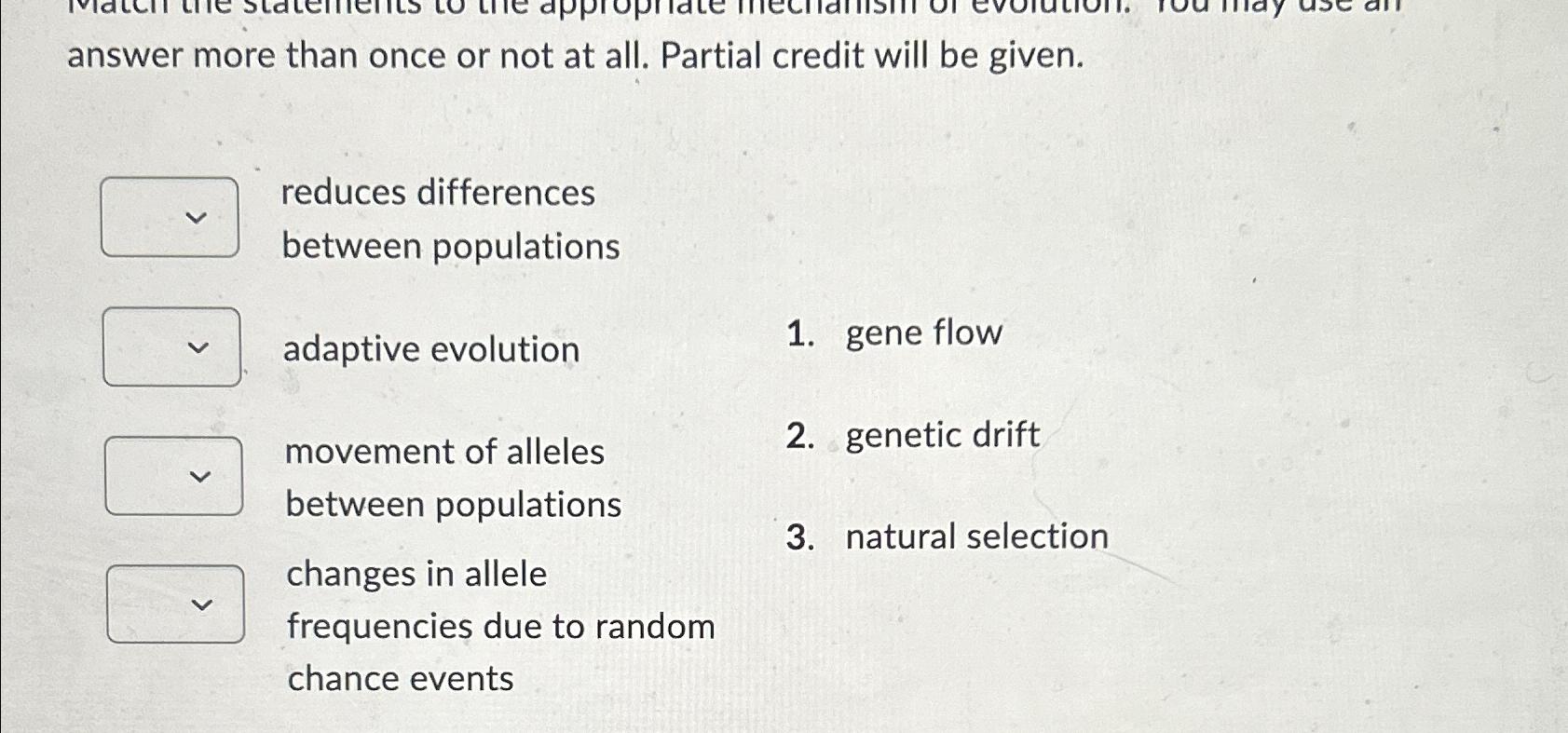 Solved answer more than once or not at all. Partial credit | Chegg.com