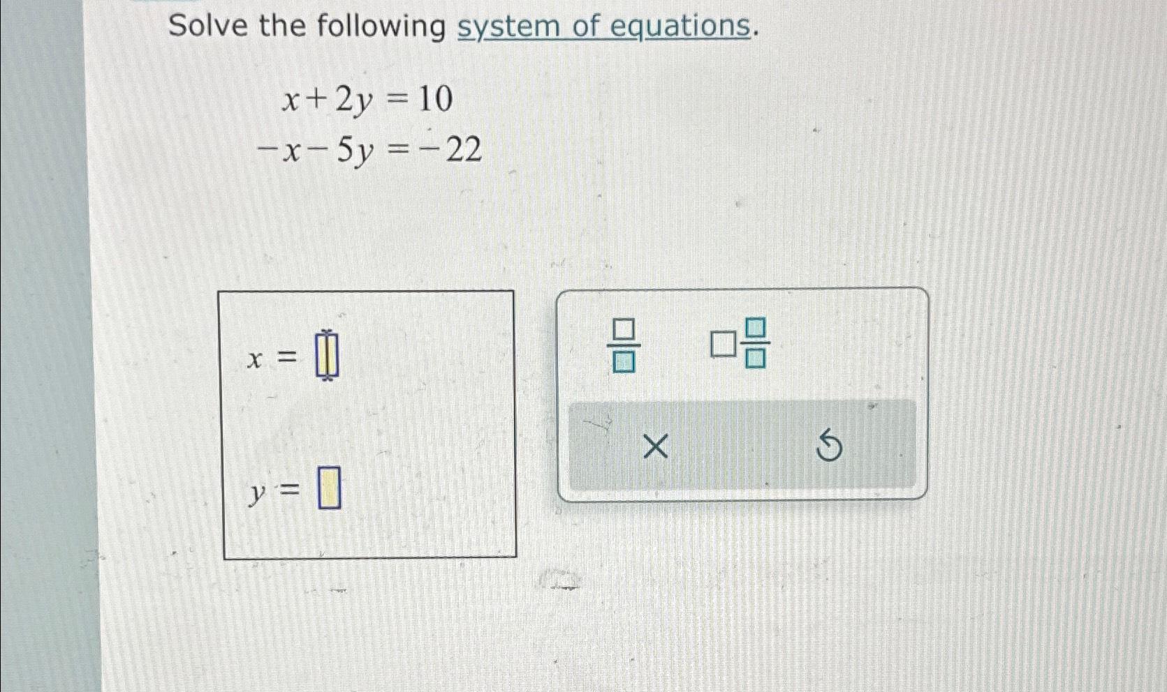 Solved Solve the following system of | Chegg.com