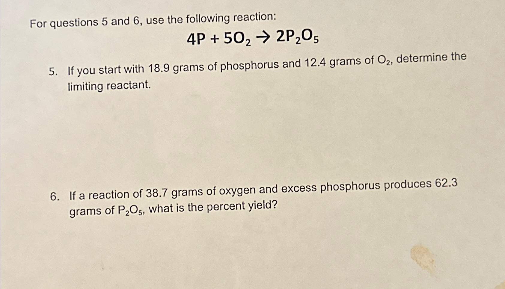 Solved For questions 5 ﻿and 6 , ﻿use the following | Chegg.com