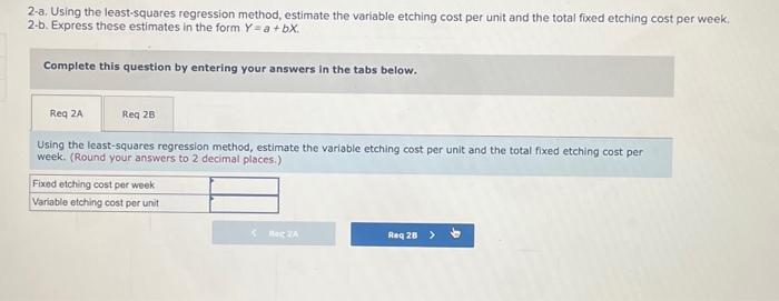 Solved 2-a. Using the least-squares regression method, | Chegg.com