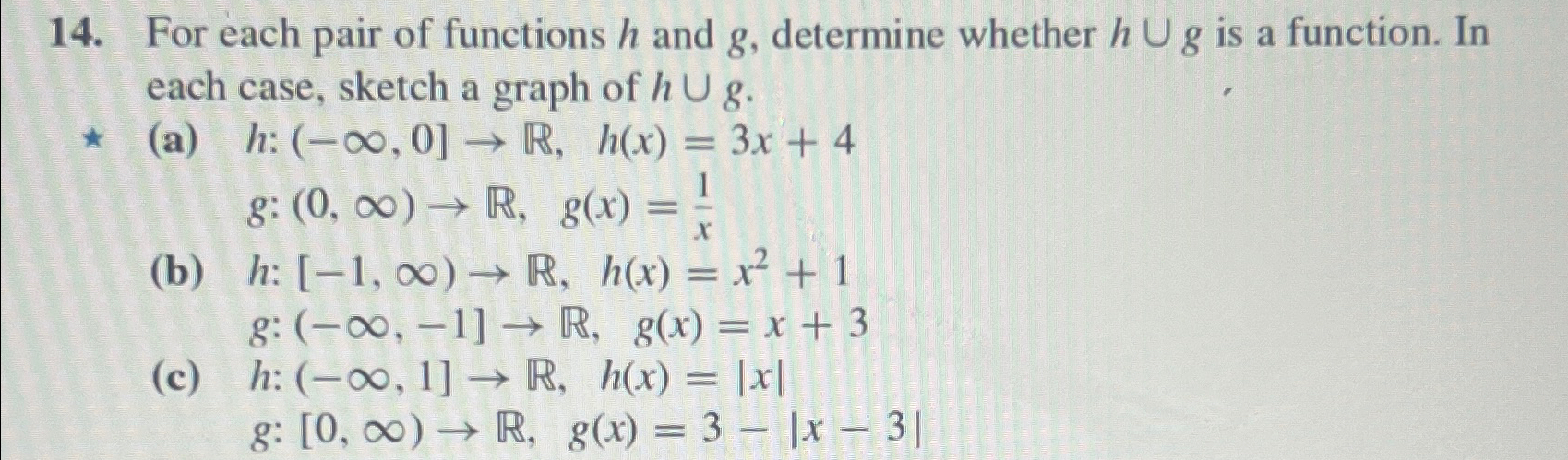 Solved For each pair of functions h ﻿and g, ﻿determine | Chegg.com