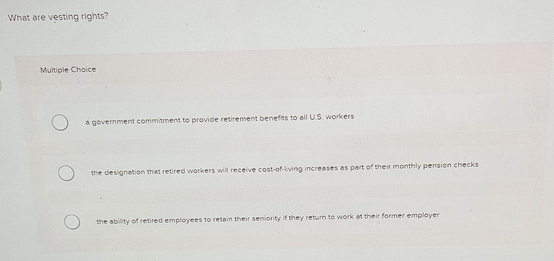 Solved What are vesting rights?Multiple Choicea government | Chegg.com