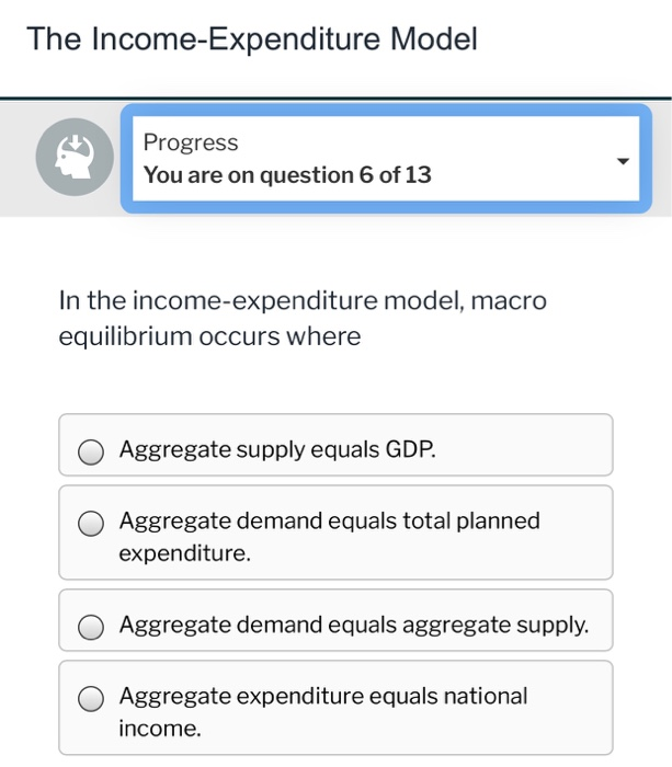 Solved The Income-Expenditure Model Progress You are on | Chegg.com