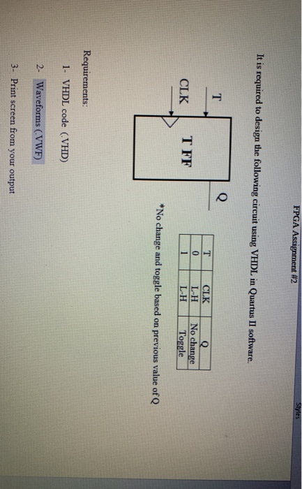 Solved Fpga Assignment 2 It Is Required To Design The 