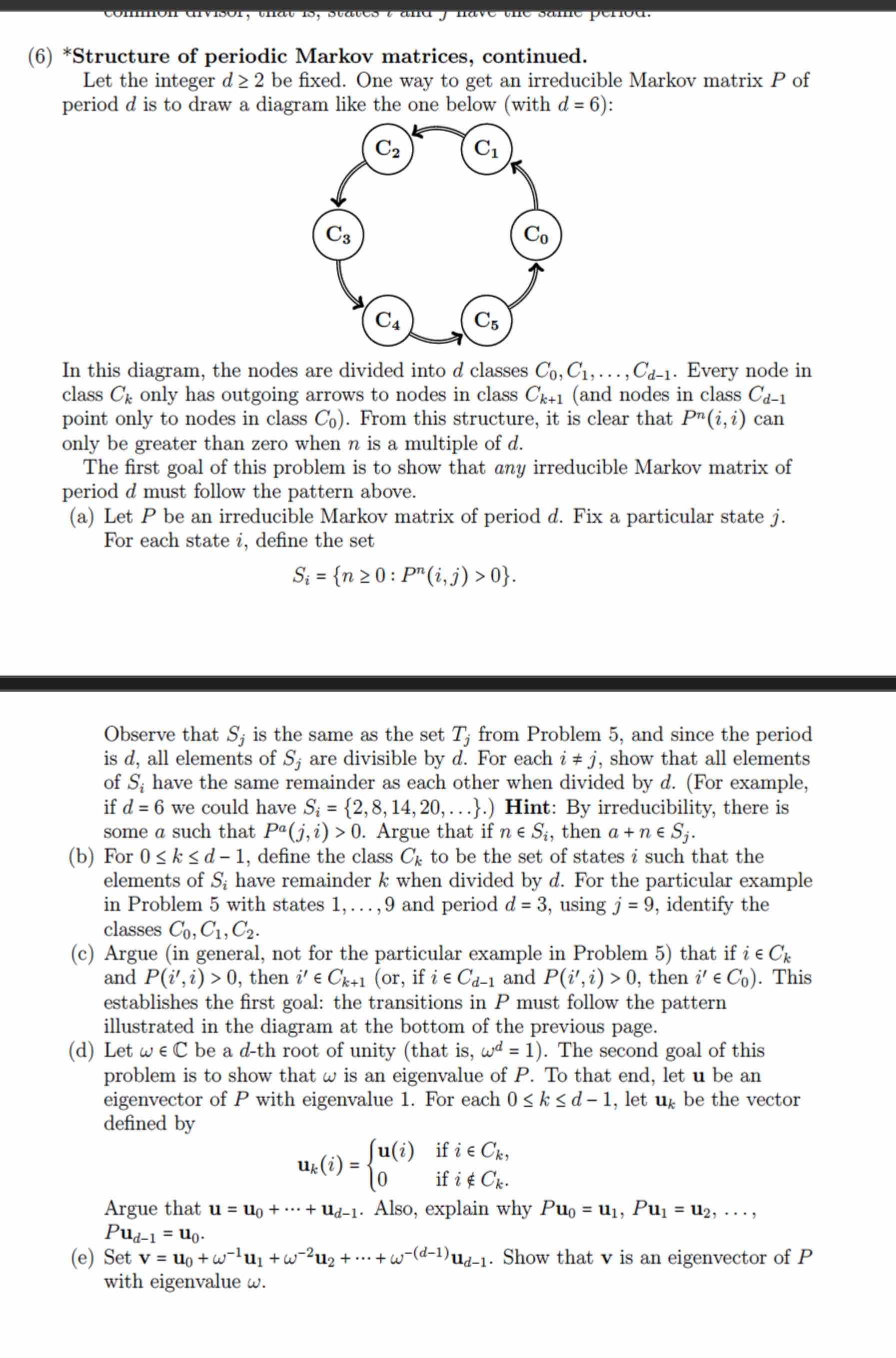 Solved (6) *Structure of periodic Markov matrices, | Chegg.com
