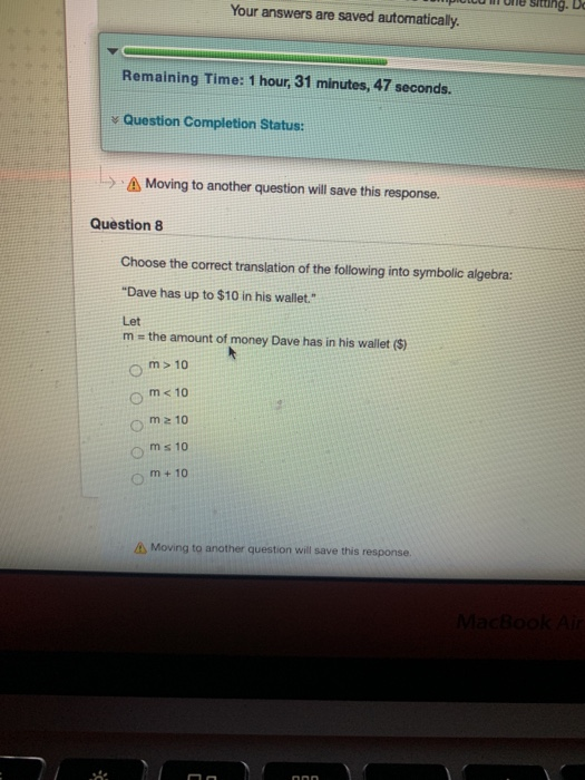 Solved Your answers are saved automatically. Remaining Time: | Chegg.com