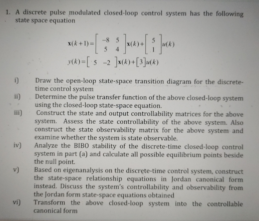 A discrete pulse modulated closed-loop control system | Chegg.com