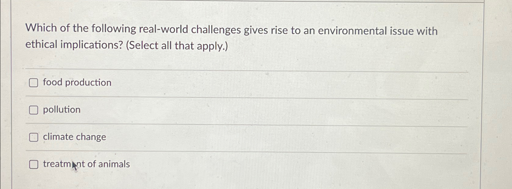 Solved Which of the following real-world challenges gives | Chegg.com
