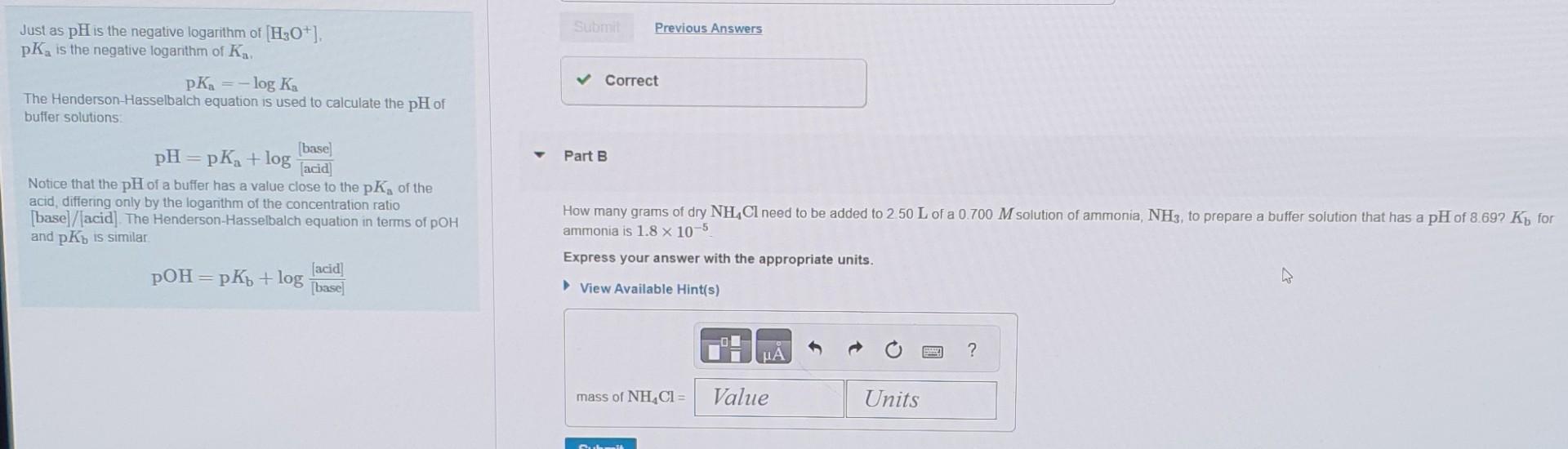 Solved Just as pH is the negative logarithm of [H3O+]. pKa | Chegg.com