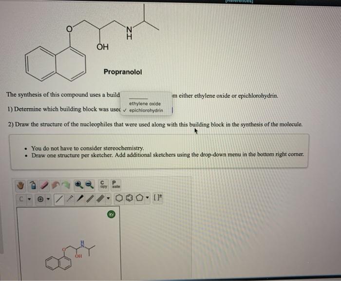 Solved ZI OH Propranolol The synthesis of this compound uses | Chegg.com