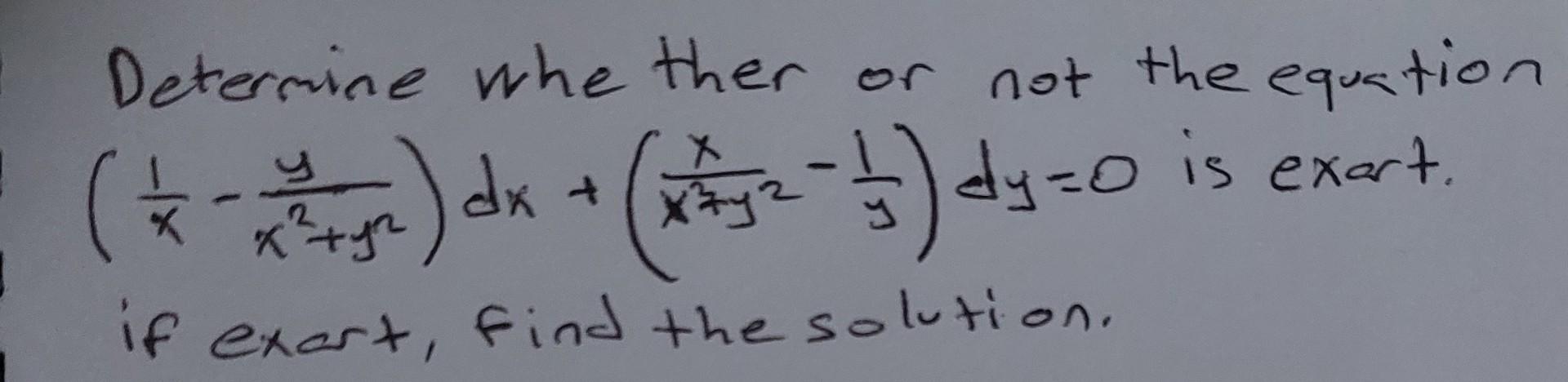 Solved Determine whe ther or not the equation | Chegg.com