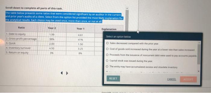 Solved Scroll down to complete all parts of this task. The | Chegg.com