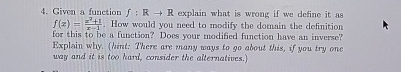Solved Given a function f:R→R ﻿explain what is wrong if we | Chegg.com