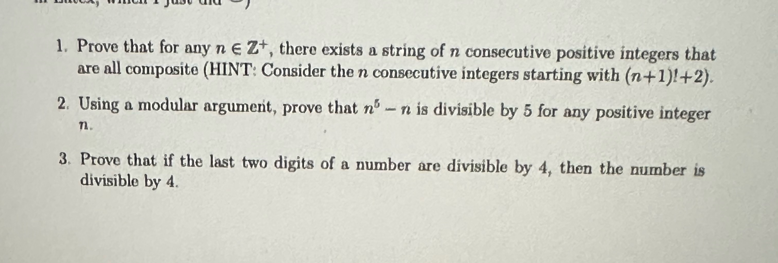 Solved Prove that for any ninZ+, ﻿there exists a string of n | Chegg.com