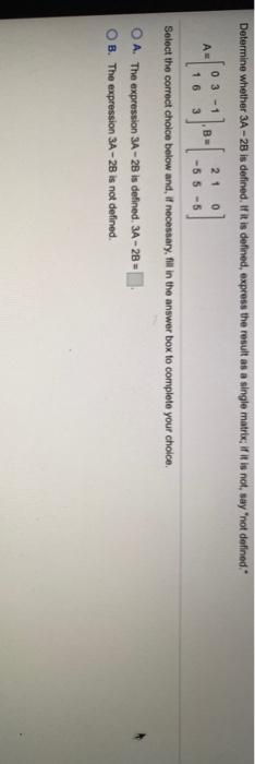 Solved Determine whether 3A-28 is defined. If it is defined, | Chegg.com