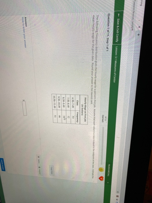 Solved ning X + Lesson/lesson certify - Save & Exit Certify | Chegg.com