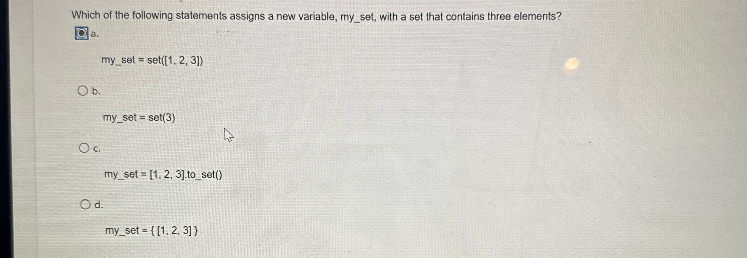 Solved Which of the following statements assigns a new | Chegg.com