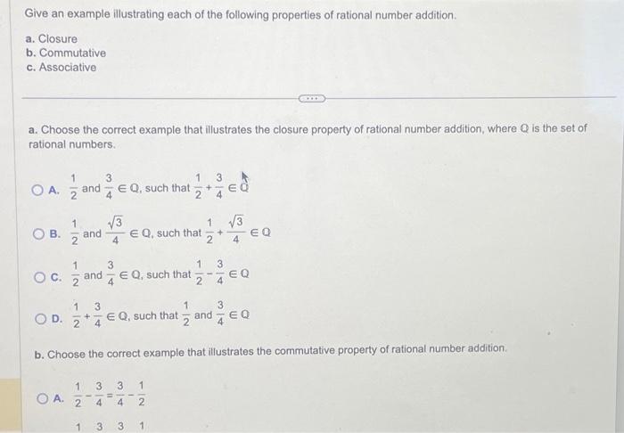 Solved Give an example illustrating each of the following | Chegg.com