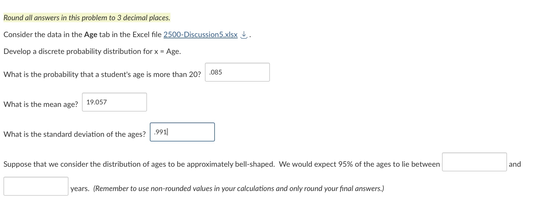 Solved Age # of | Chegg.com
