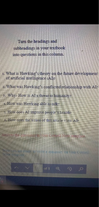 Turn the headings and subheadings in your textbook | Chegg.com