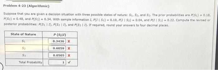 Solved Suppose that you are given a decision situation with | Chegg.com