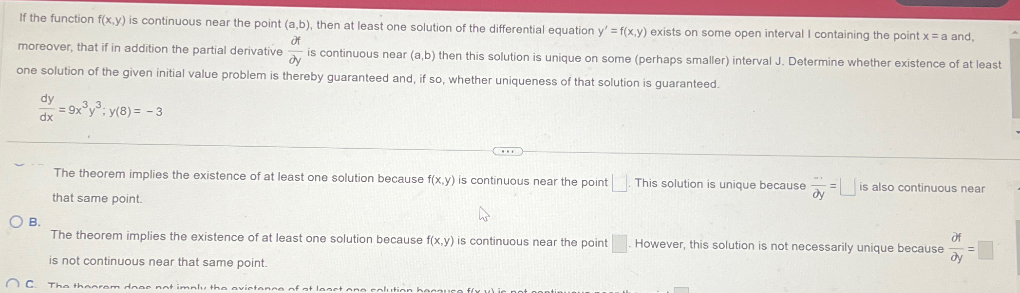Solved If the function f(x,y) ﻿is continuous near the point | Chegg.com
