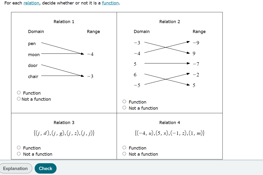 Solved For each relation, decide whether or not it is a | Chegg.com