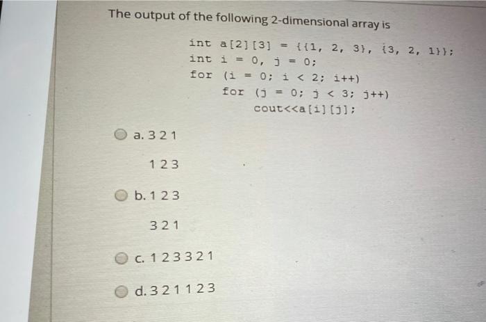 Solved Given the following snippet of code, the output will | Chegg.com