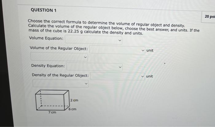 Solved QUESTION 1 20 por Choose the correct formula to | Chegg.com