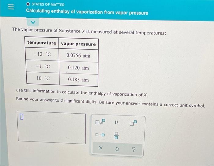 Solved e OSTATES OF MATTER Calculating enthalpy of | Chegg.com