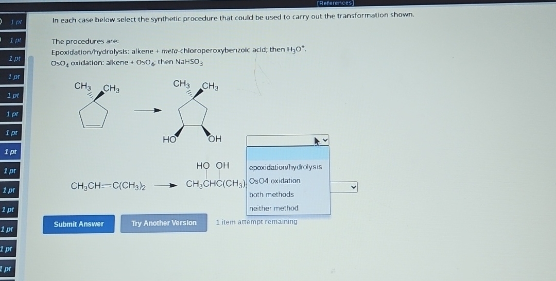 Solved [References]1 ﻿ptIn each case below select the | Chegg.com