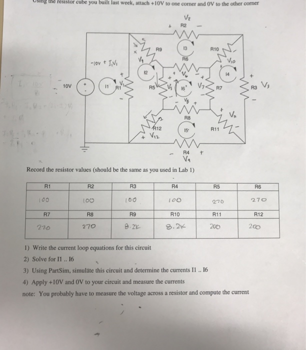 Solved Using the resistor cube you built last week, attach | Chegg.com