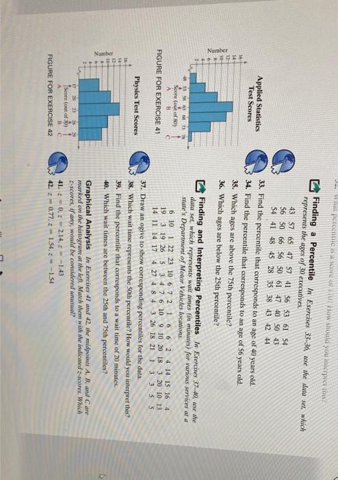 Solved Finding a Percentile In Exercises 33-36, use the data | Chegg.com