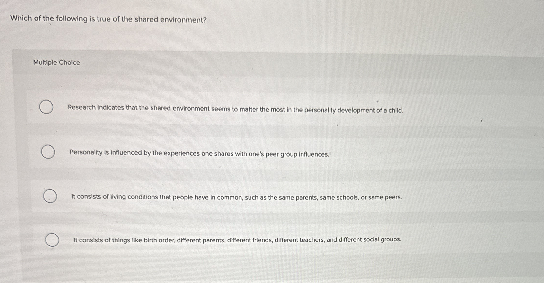 Solved Which of the following is true of the shared | Chegg.com