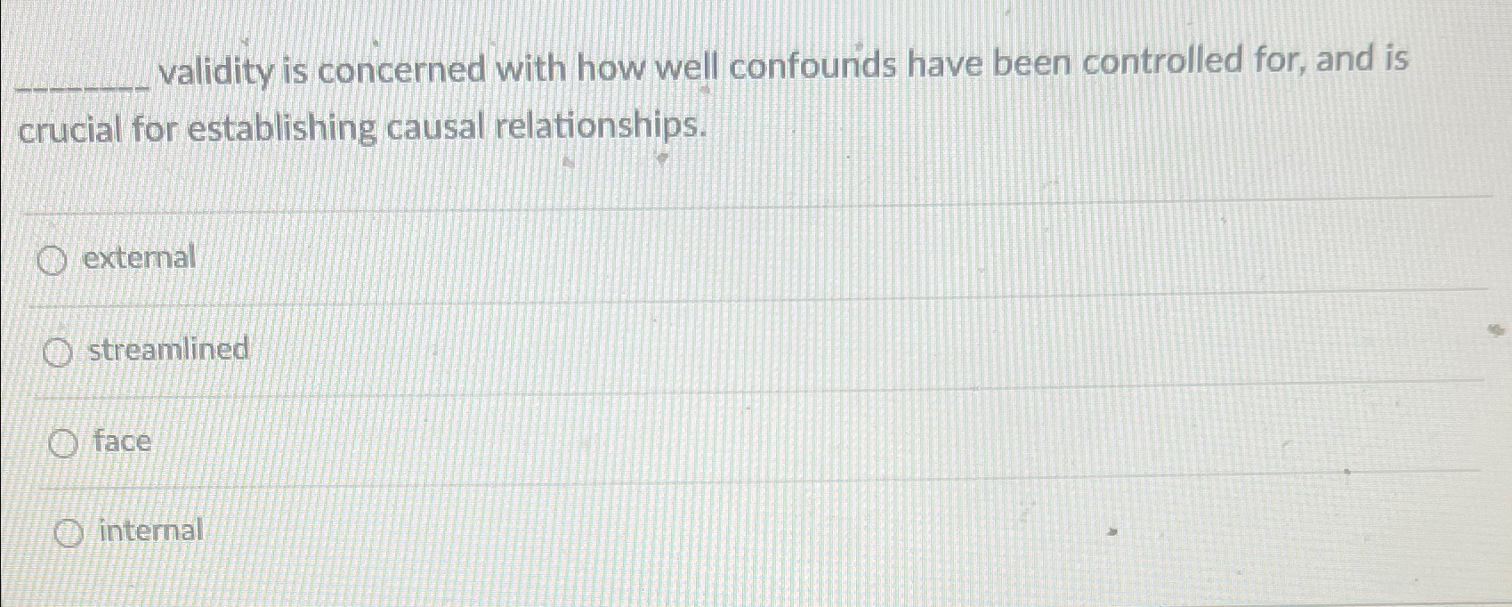 Solved validity is concerned with how well confounds have | Chegg.com