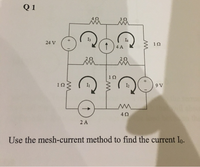 Solved 24 V Š 40 2A Use the mesh-current method to find the | Chegg.com
