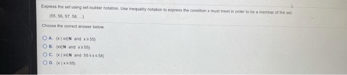 Solved Express The Set Using Set Builder Notation Use 4993