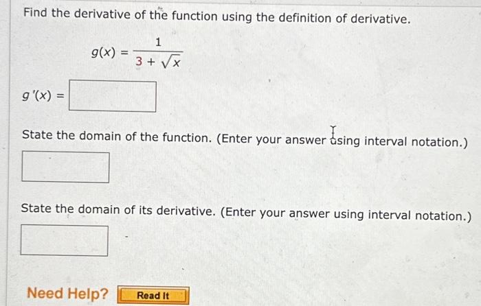 Solved Find the derivative of the function using the | Chegg.com